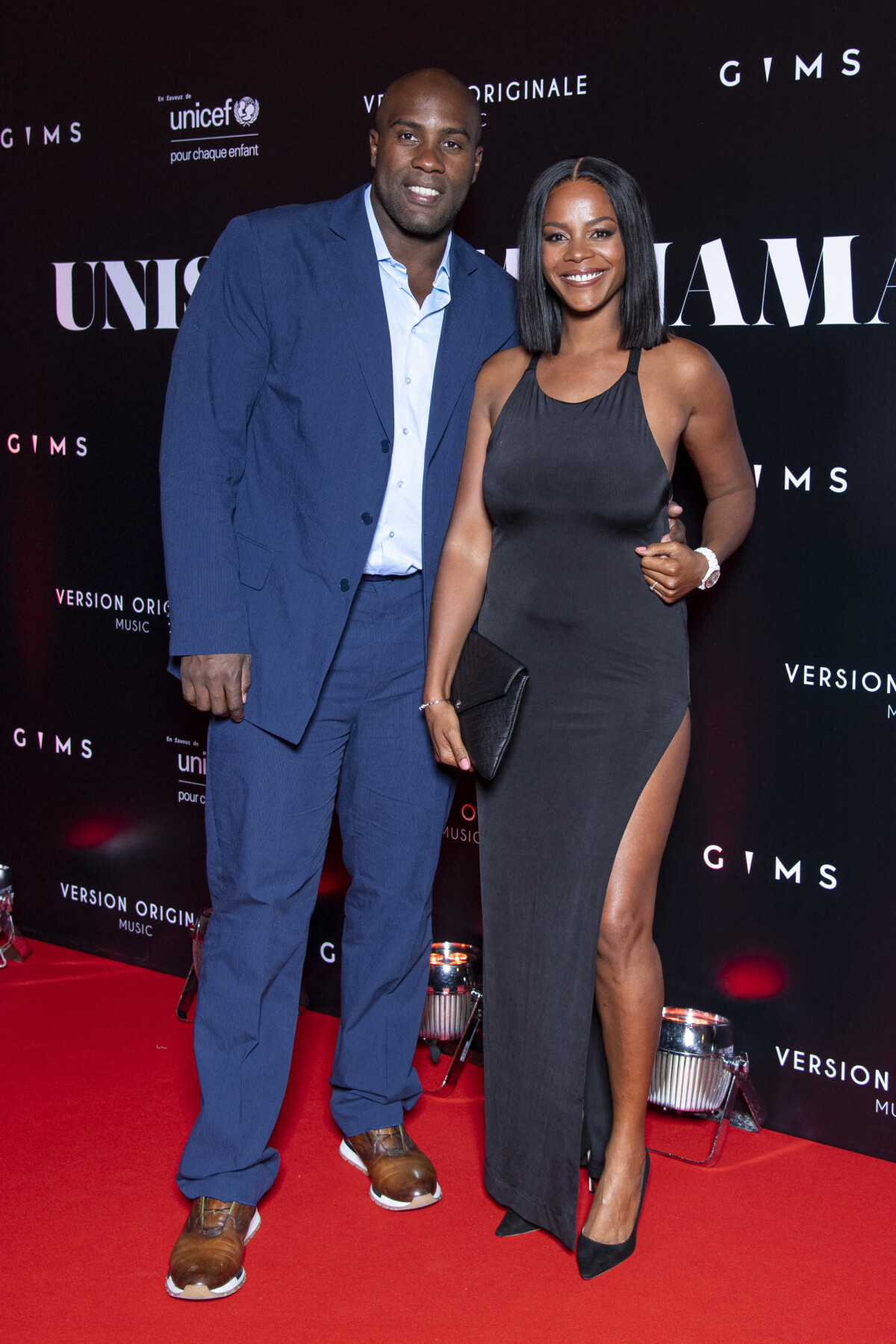 Photo : Teddy Riner et sa femme Luthna Plocus au photocall de la soirée ...