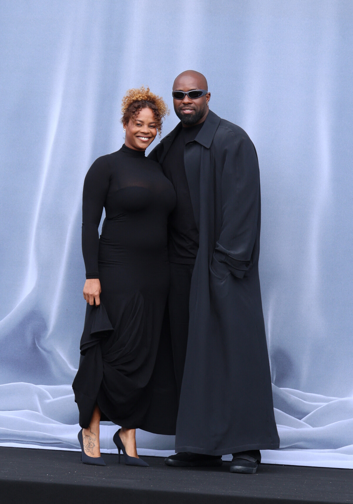 Photo : Teddy Riner et sa femme Luthna Plocus - Arrivées au défilé ...