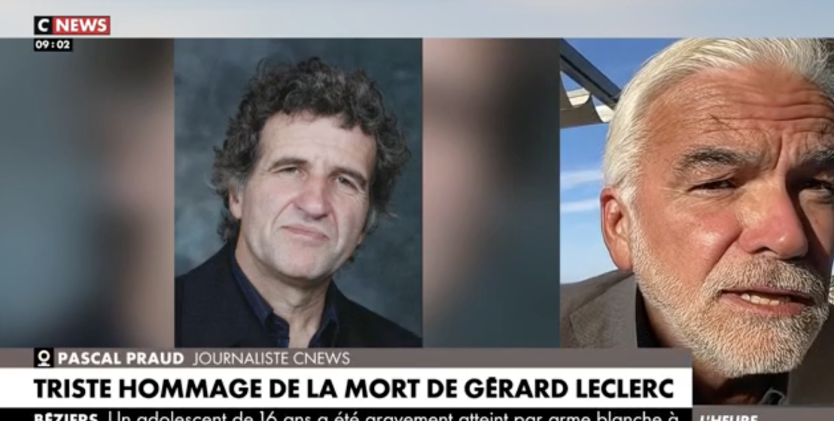 Vidéo : Pascal Praud rend hommage à Gérard Leclerc sur CNews un an ...