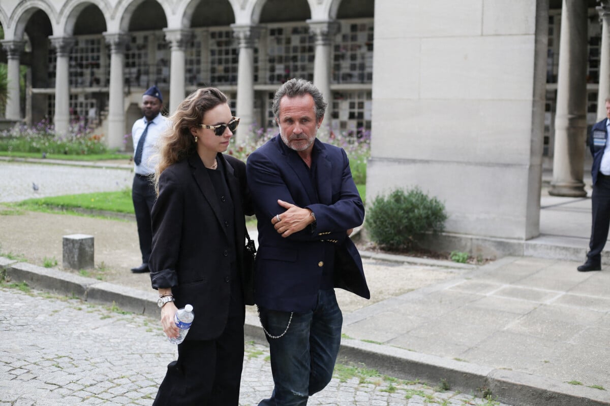 Photo : Mathilde Laffont, Fabrice Laffont arrives at the funeral of ...