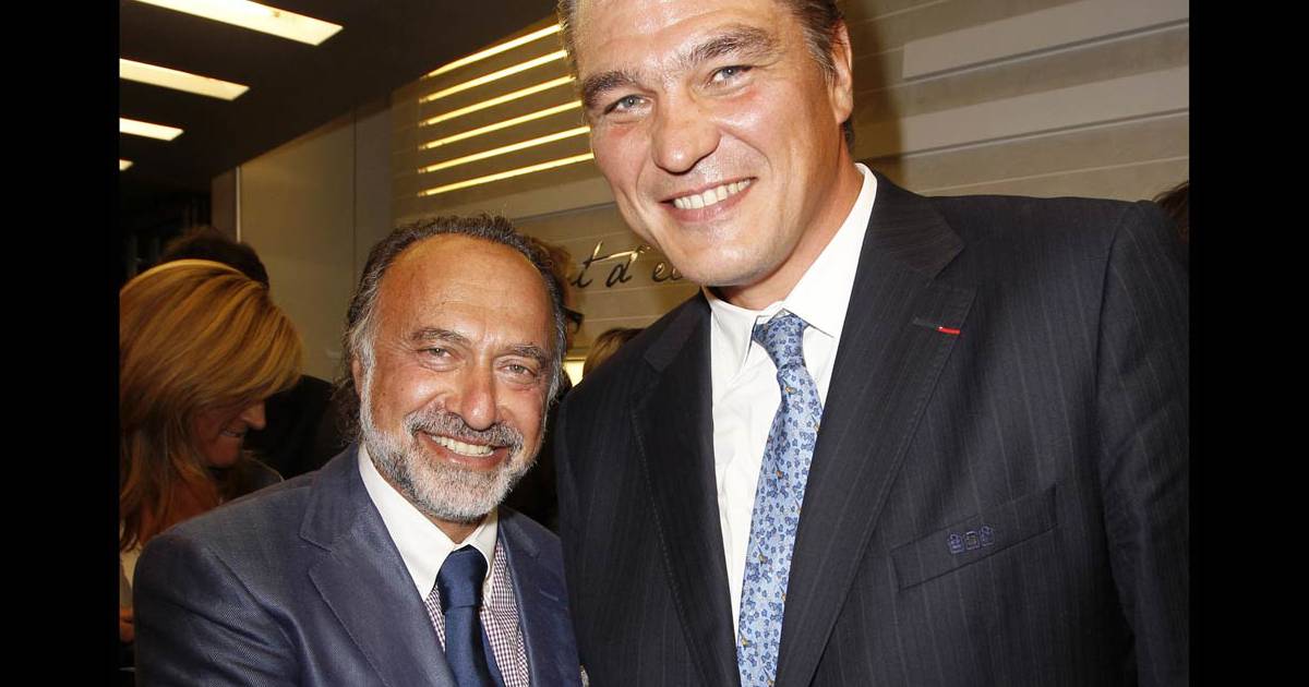 Olivier Dassault et David Douillet, à la boutique Dupont, à l'occasion ...
