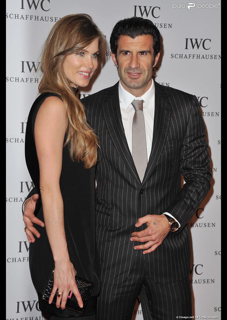 Luis Figo et sa femme Helen Svedin lors de la soirée organisée pour le ...