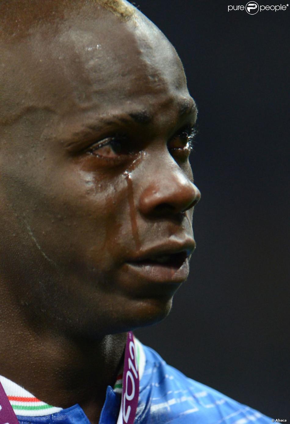 Mario Balotelli lors de la finale de l'Euro remportée par l'Espagne ...