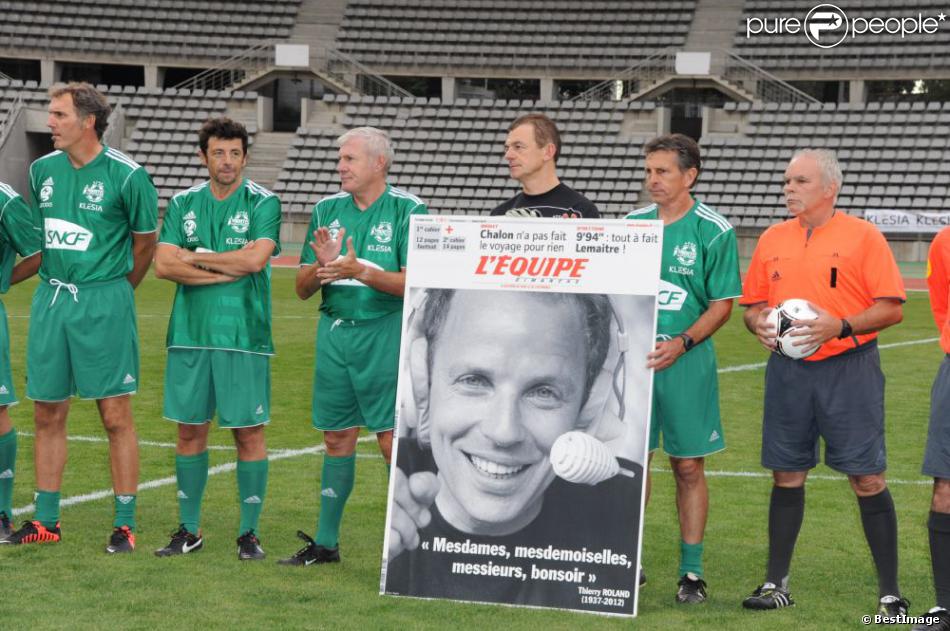 Patrick Bruel, Laurent Blanc, Luis Fernandez et Claude Puel lors d'un ...