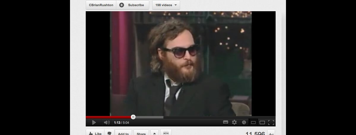 Vidéo : Joaquin Phoenix en février 2009 chez David Letterman. - Purepeople
