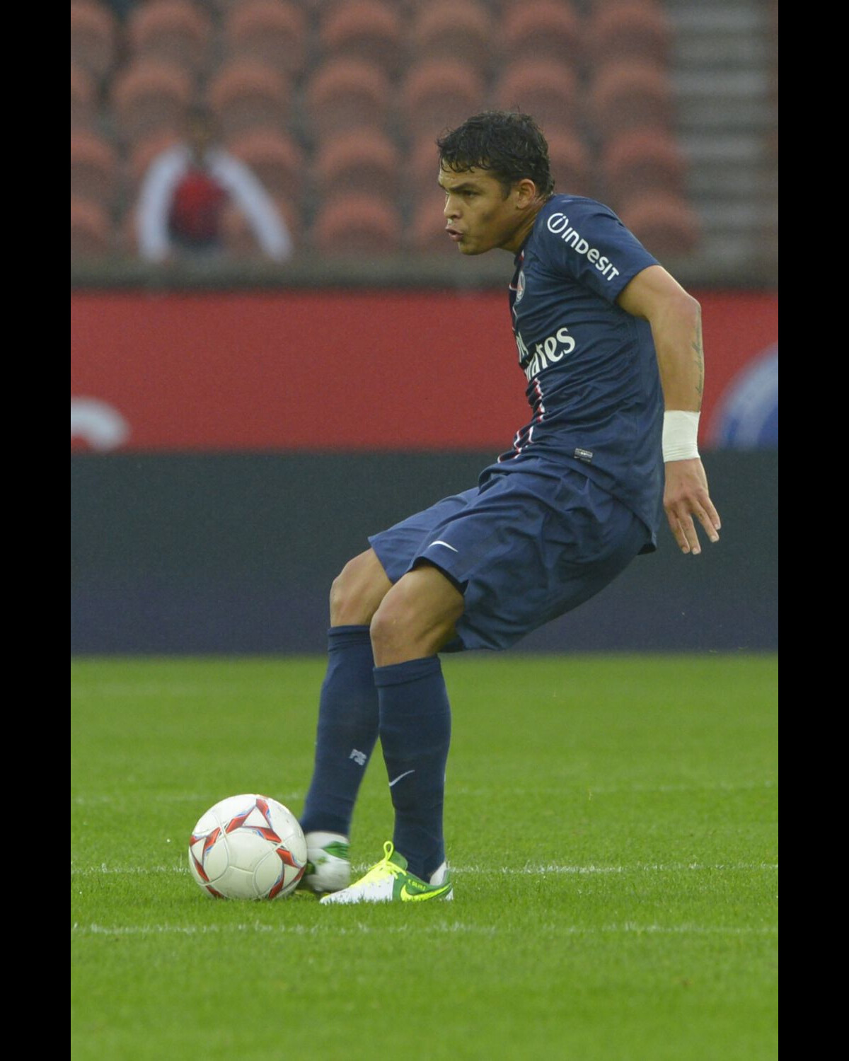 Photo : PSG's Thiago Silva during the French First League soccer match ...