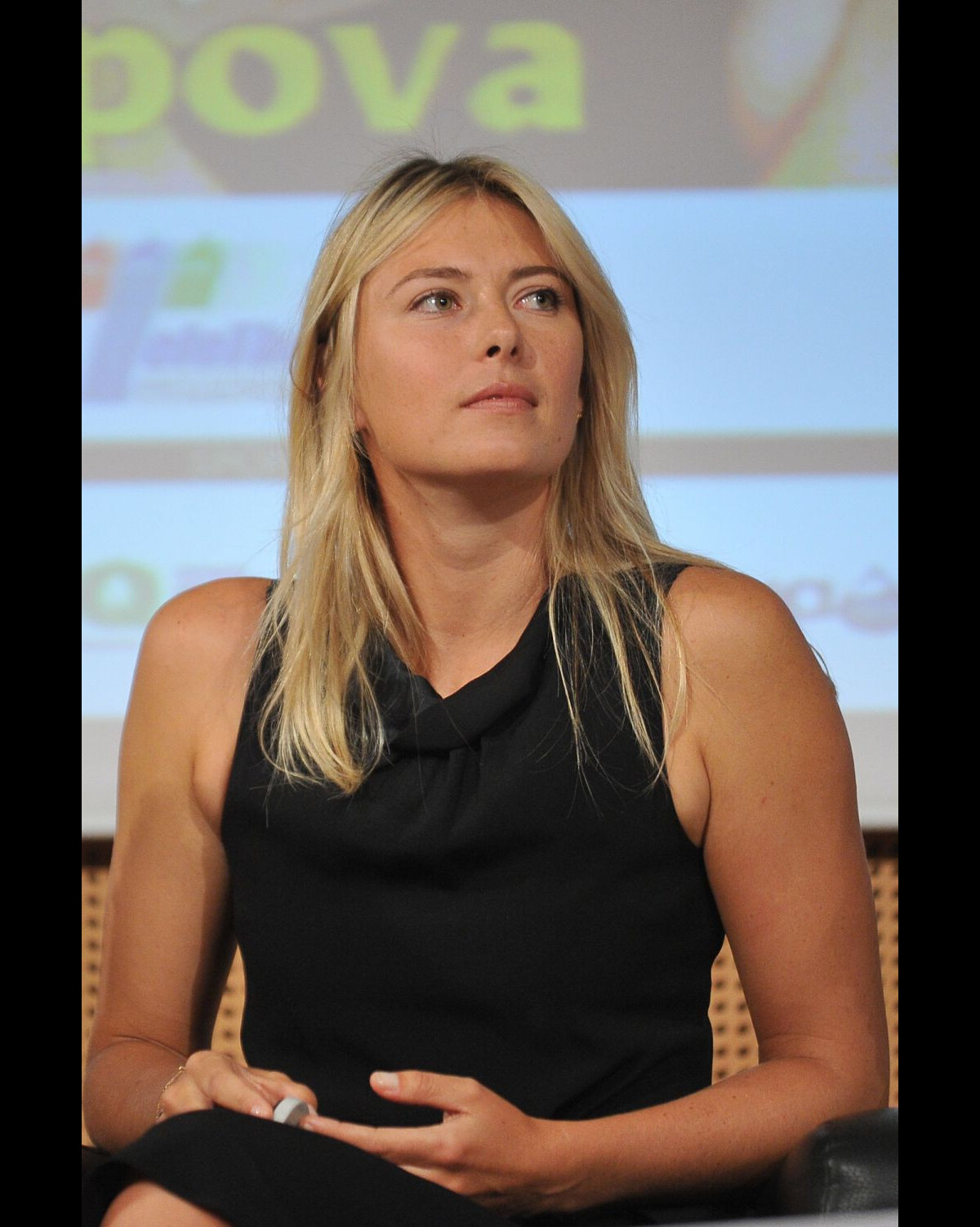 Photo : Maria Sharapova lors de la conférence de presse précédent le ...