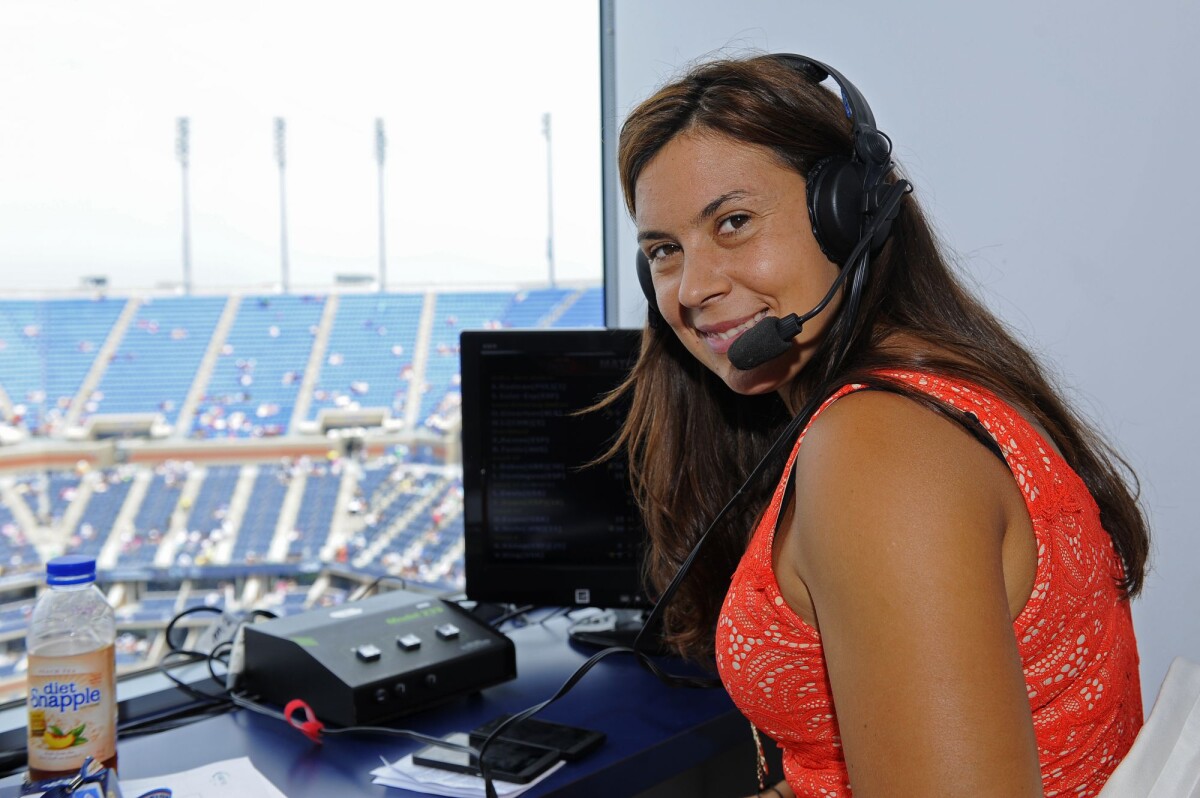 Photo : Marion Bartoli commente l'US Open pour Eurosport à New York le ...