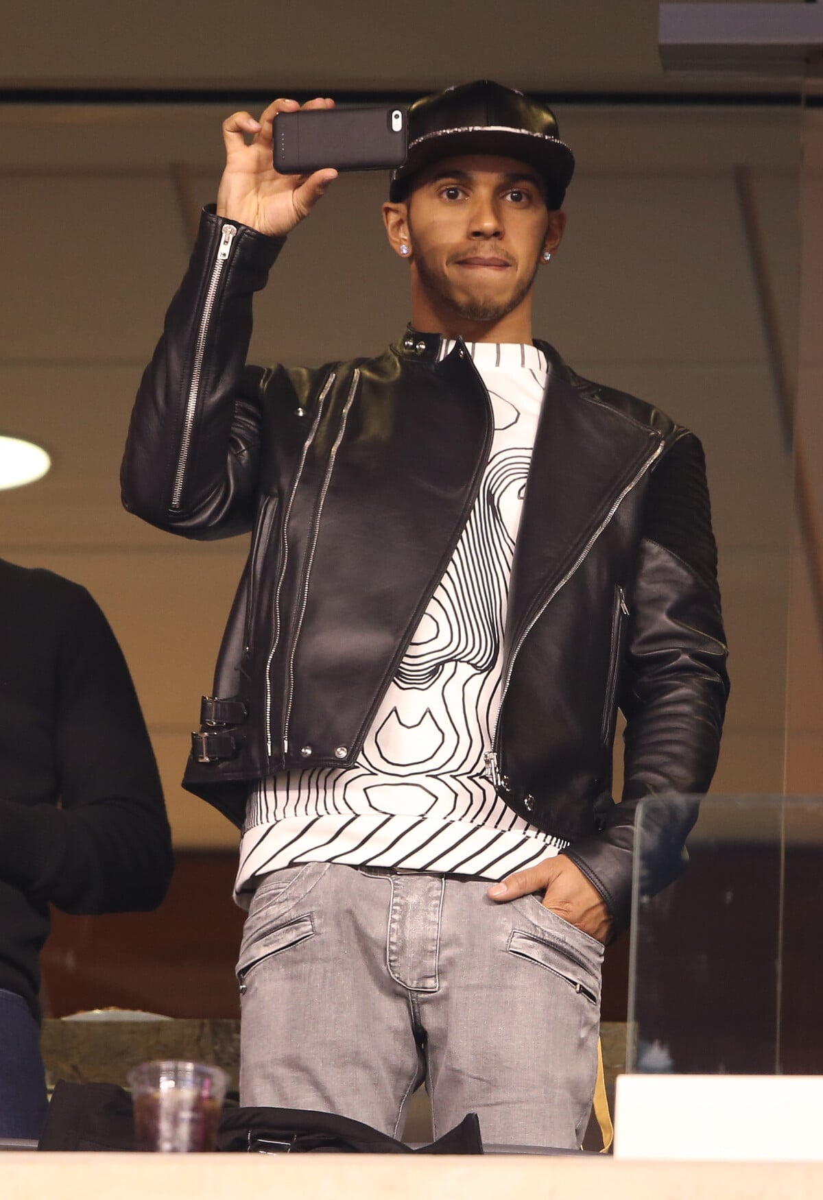 Photo : Lewis Hamilton lors du 48e Super Bowl entre les Broncos de ...