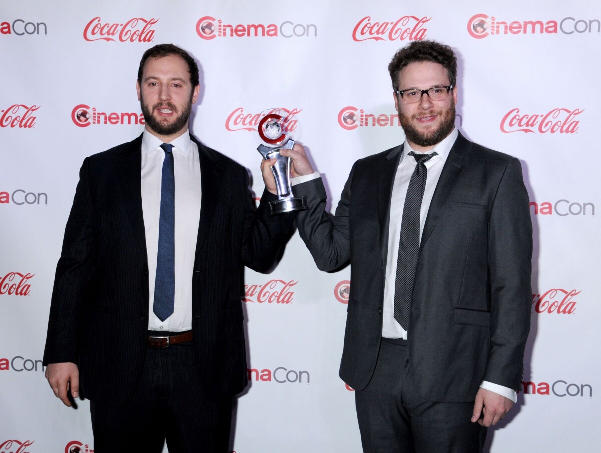 Photo : Evan Goldberg et Seth Rogen au CinemaCon 2014, Caesars Palace ...
