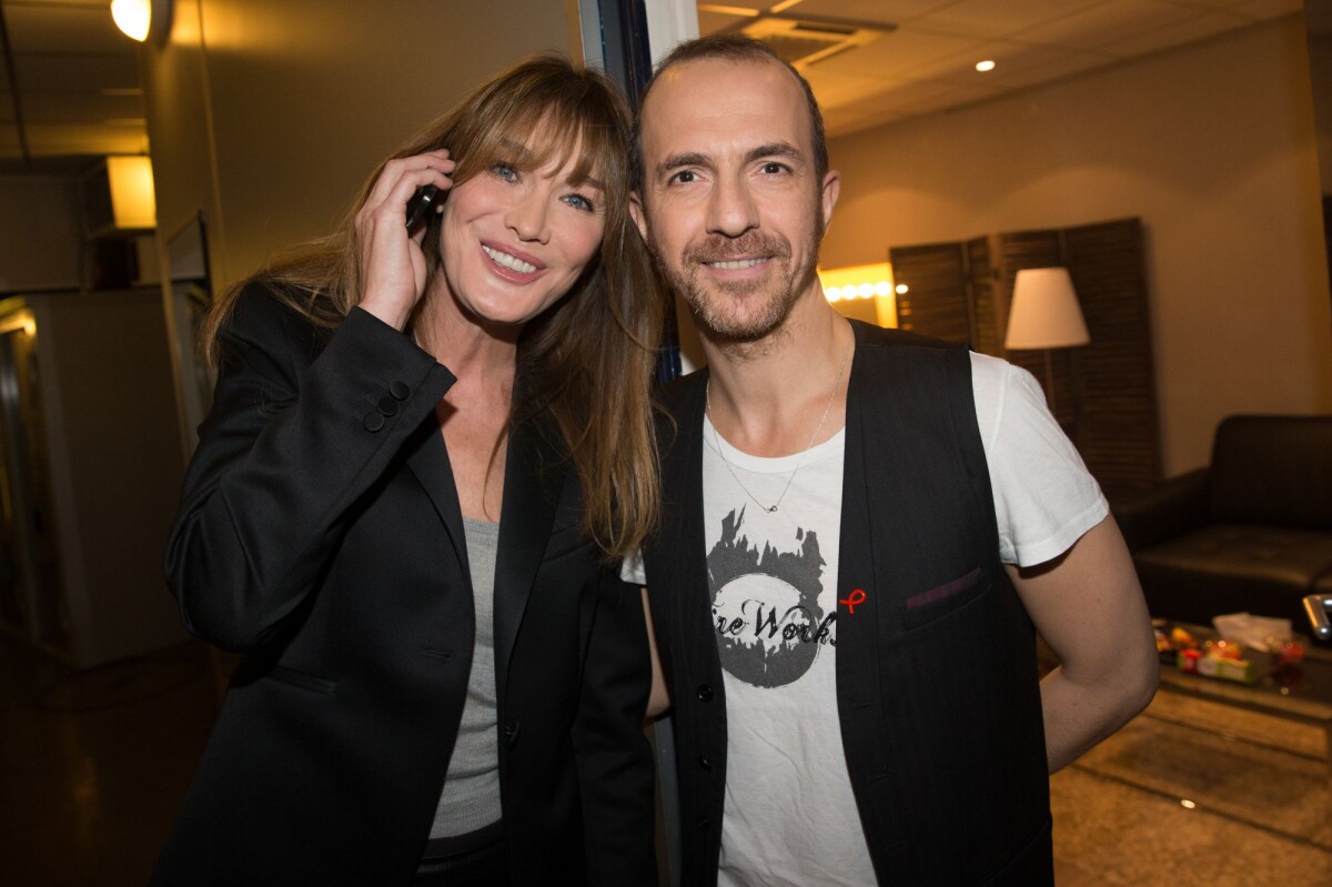 Photo : Exclusif - Carla Bruni et le chanteur Calogero - Enregistrement ...