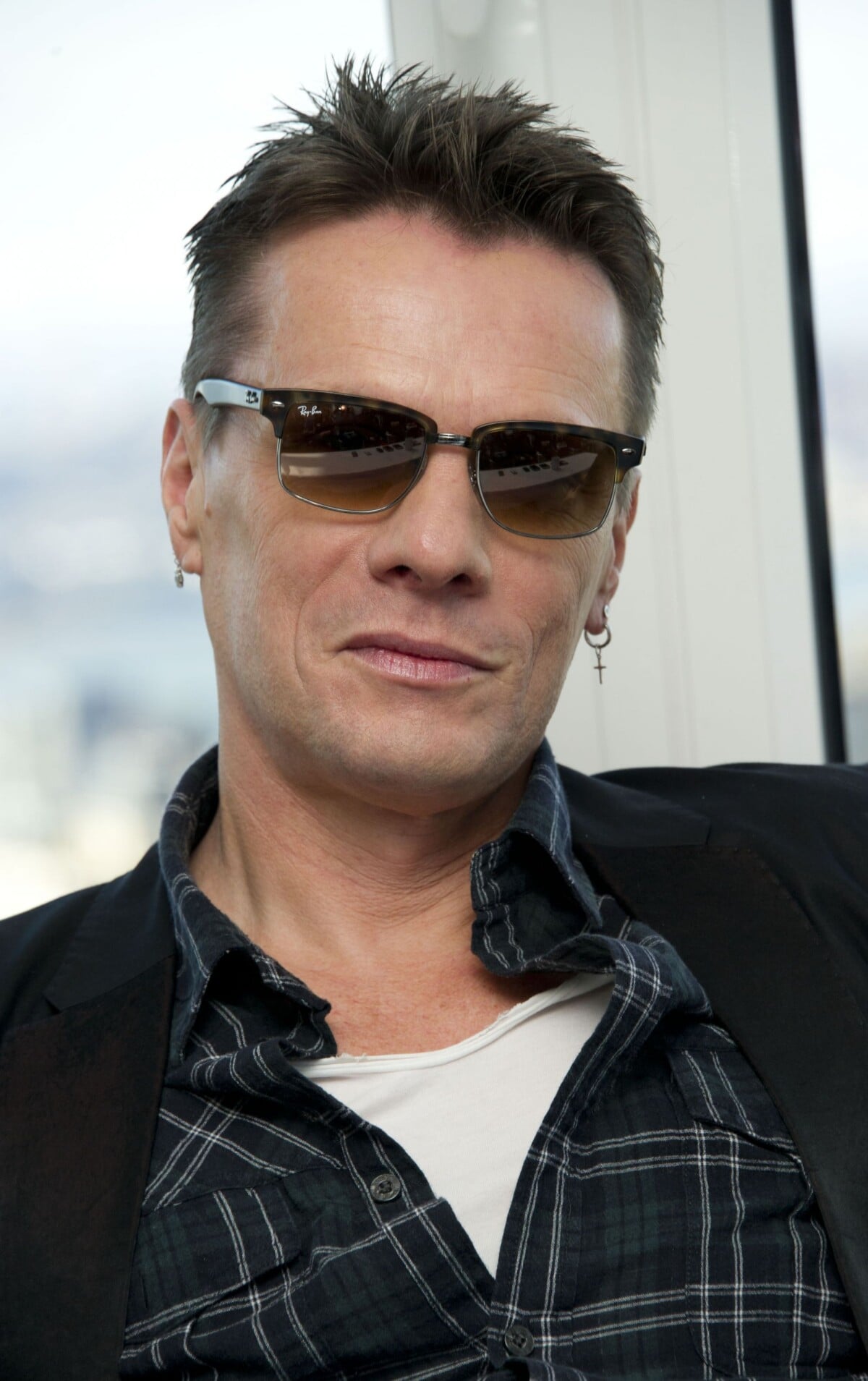 Photo : Larry Mullen, Jr - Le groupe U2 lors d'une conference de presse ...
