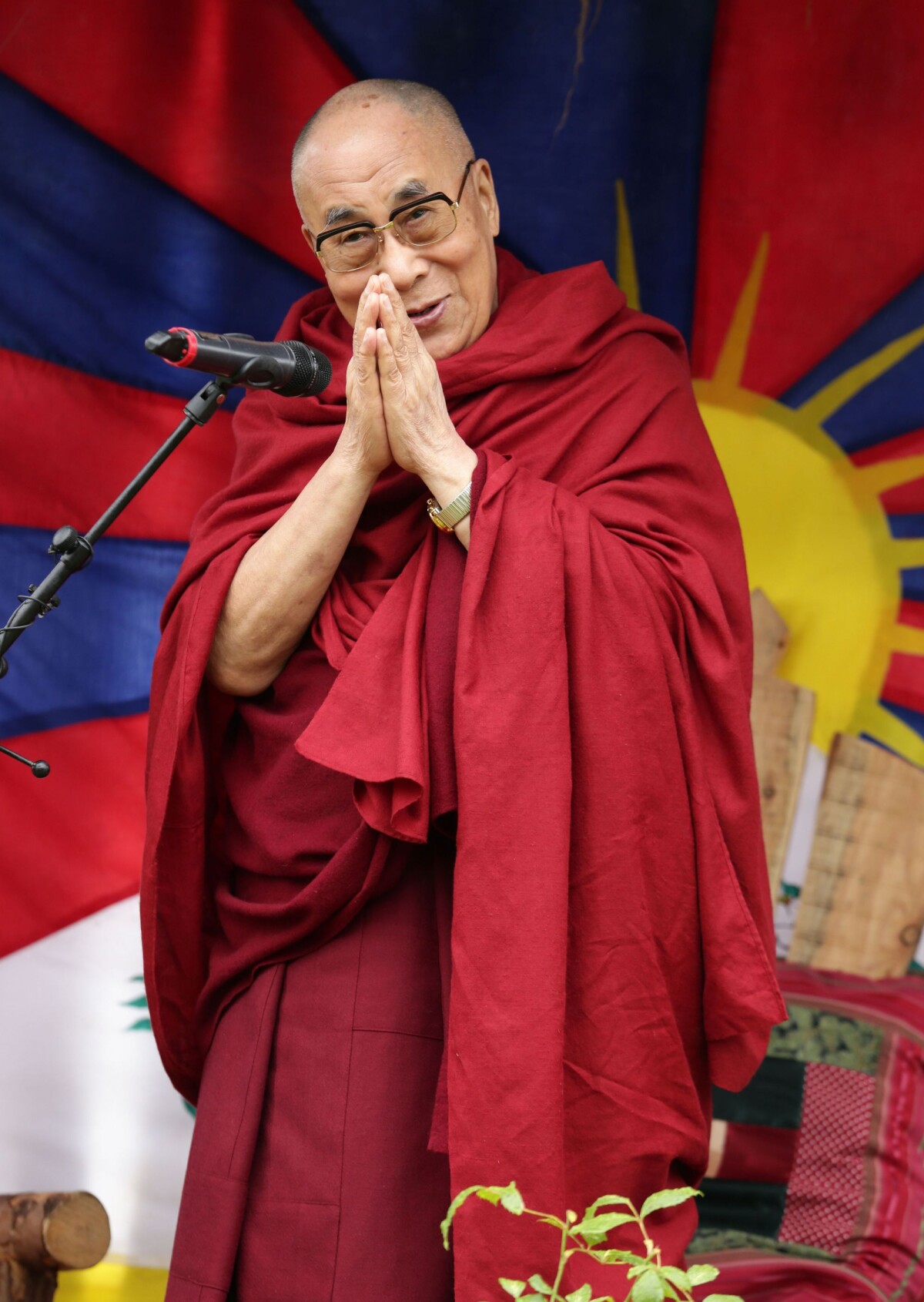 Photo : Le Dalaï Lama à Glastonbury le 28 juin 2015. - Purepeople