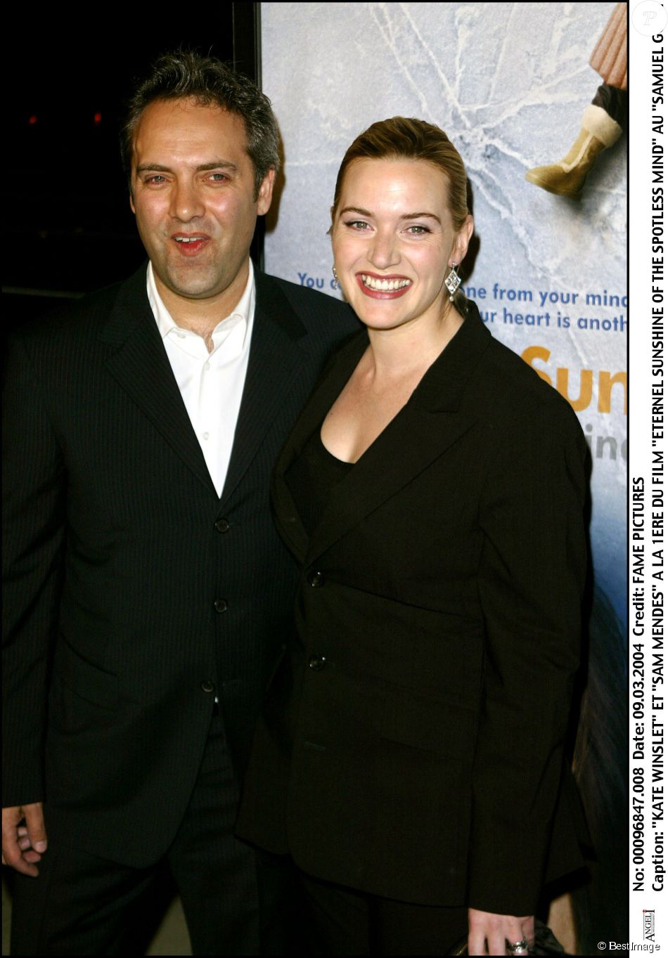 Kate Winslet et Sam Mendes à la première du film Eternal Sunshine Of ...