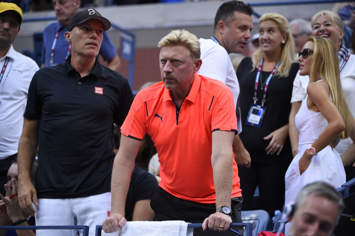 Photo : Jelena Ristic et Boris Becker lors des demi-finales de l'US ...