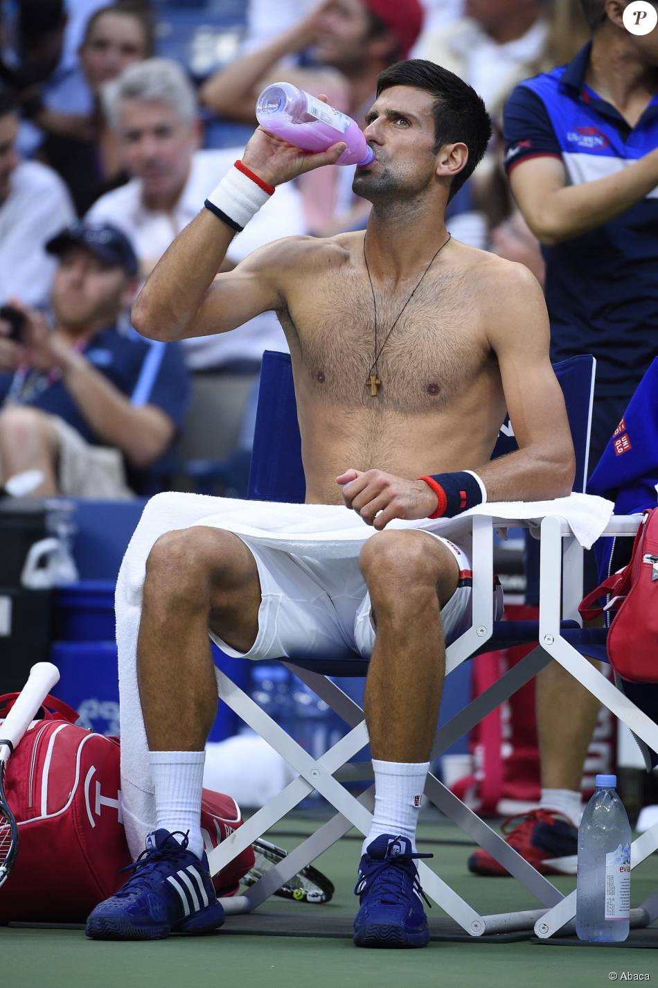 Novak Djokovic lors de sa demi-finale de l'US Open à l'USTA Billie Jean ...