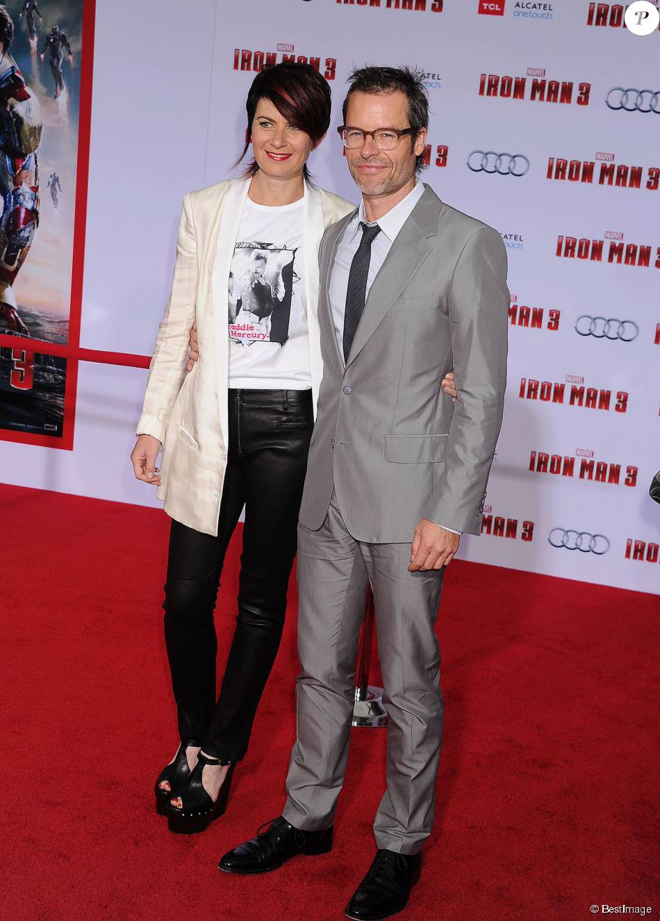 Guy Pearce (R) et sa femme Kate Mestitz - Premiere du film Iron Man 3 a ...