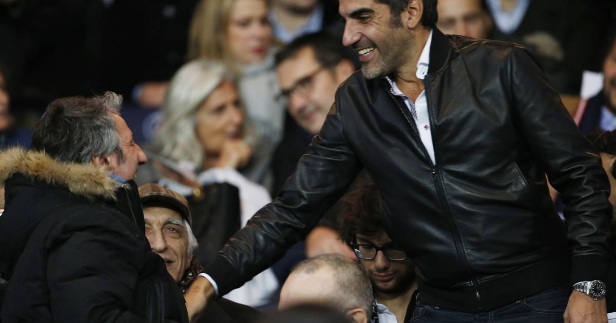 Richard Anconina et Ary Abittan lors de la victoire du Paris Saint ...