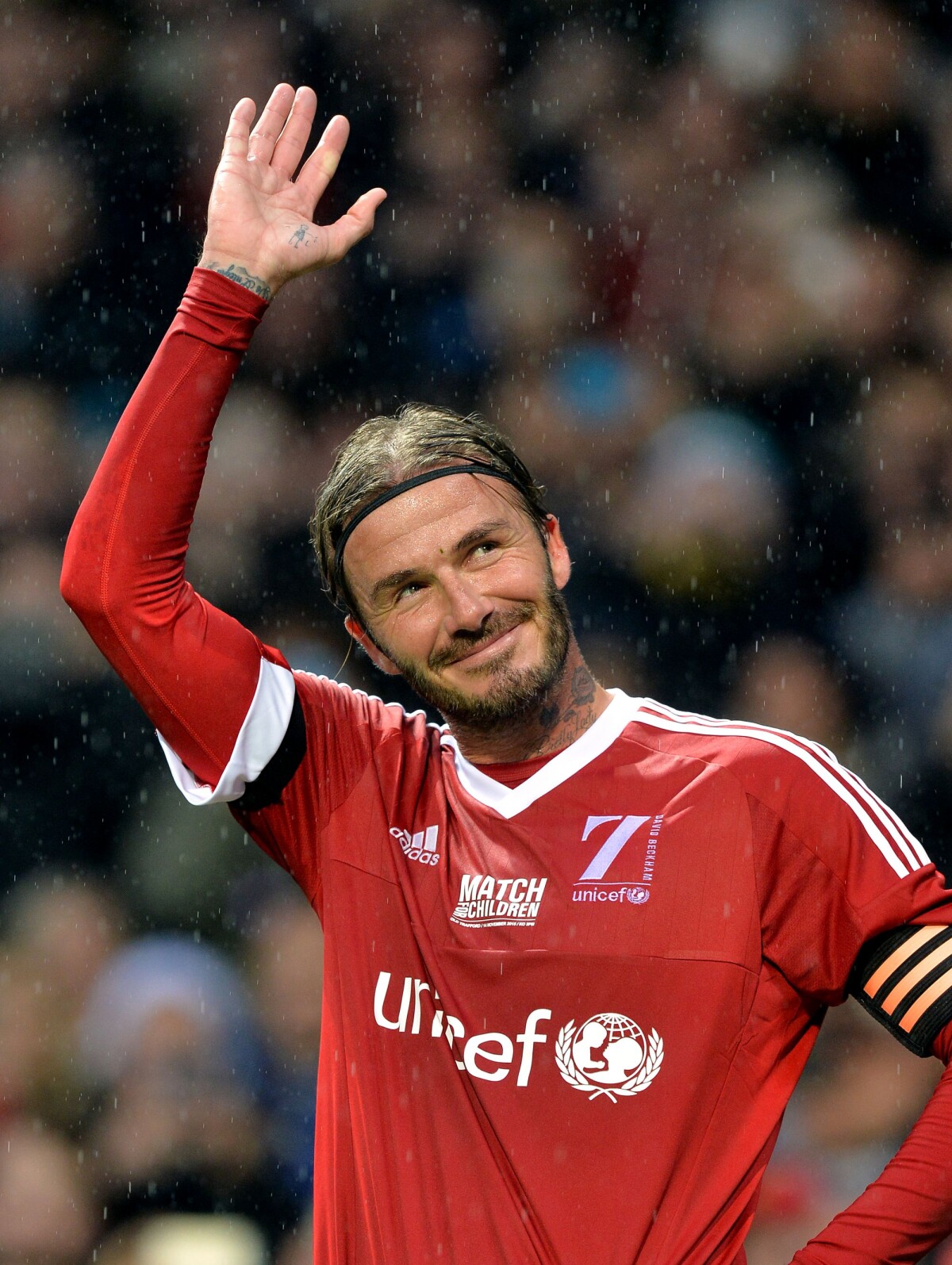 Photo : David Beckham à Old Trafford, à Manchester, le 14 novembre 2015 ...