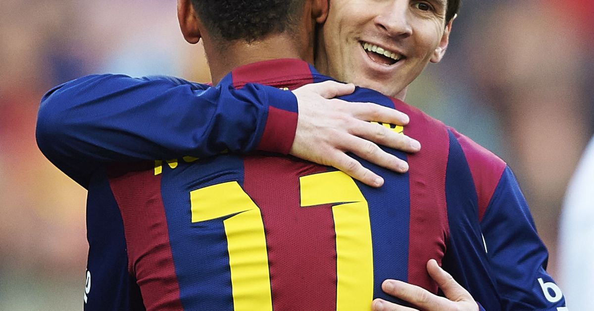 Lionel Messi et Neymar à Barcelone le 15 février 2015. - Purepeople