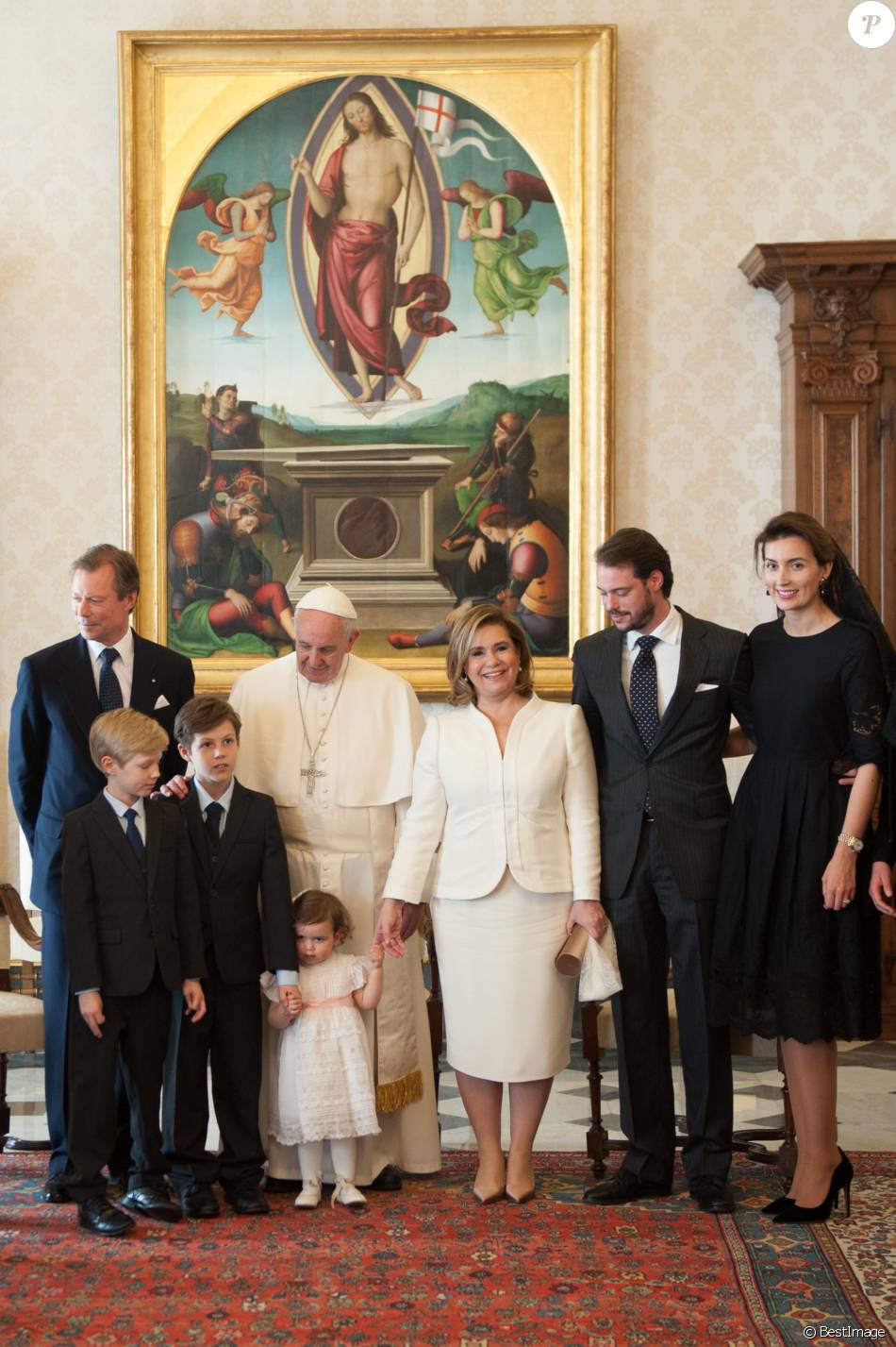 Le grand-duc Henri, la grande-duchesse Maria Teresa, le prince Felix et ...