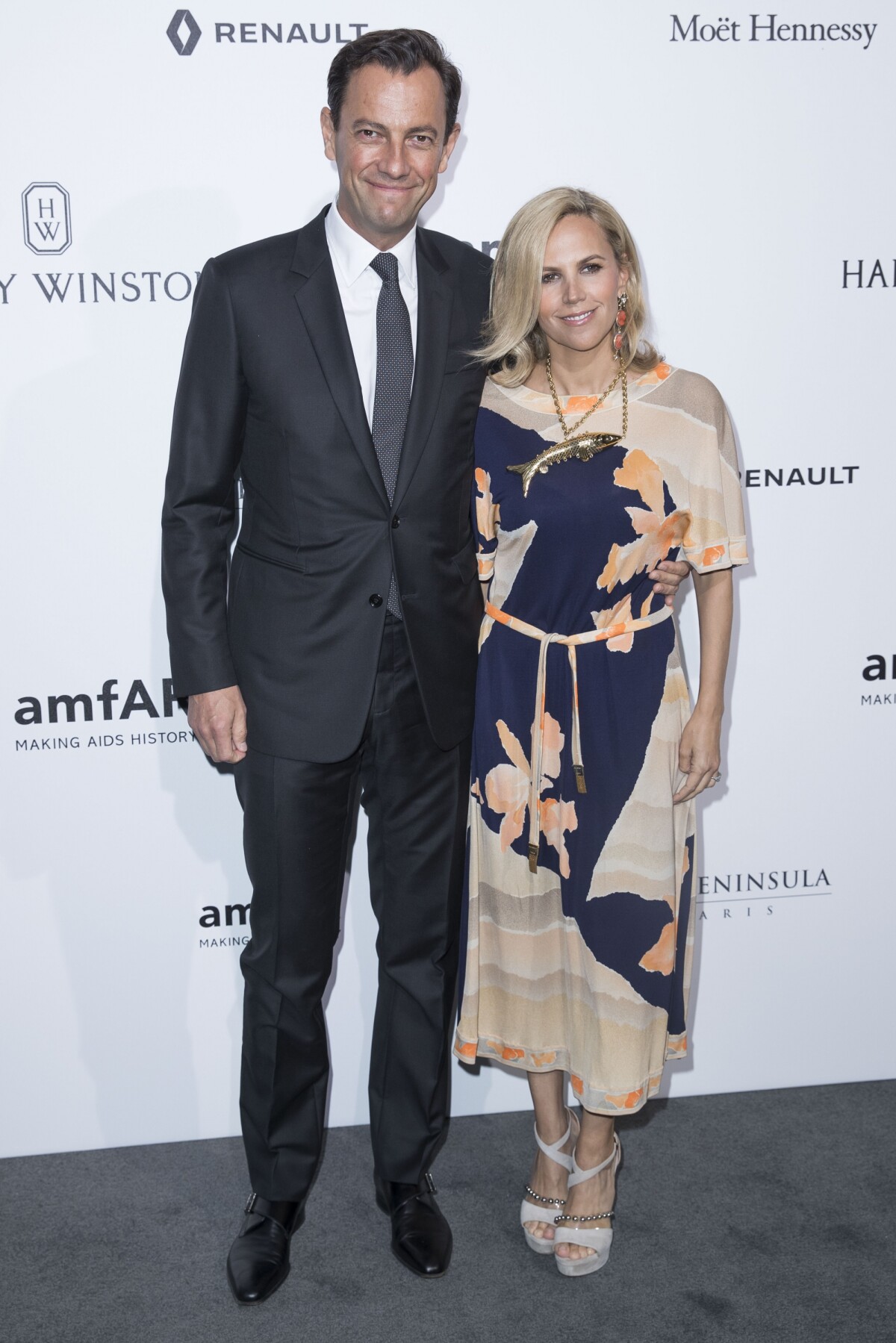 Photo : Pierre-Yves Roussel et Tory Burch - Dîner de gala de l'amfAR à ...