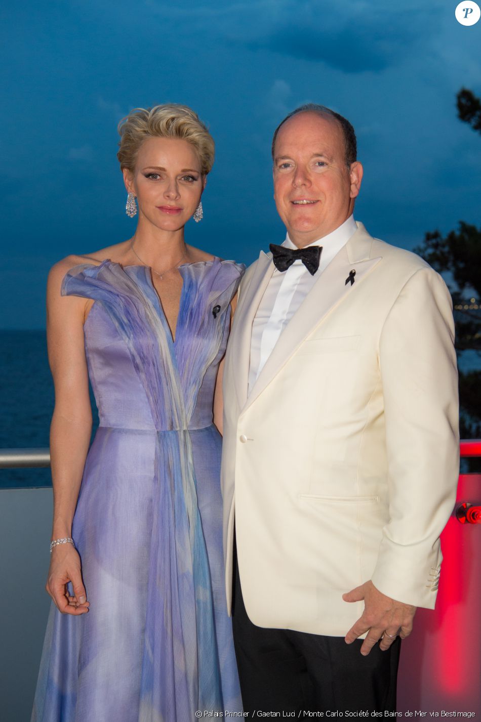 Le prince Albert II de Monaco et la princesse Charlène lors du 68e gala de la Croix-Rouge ...