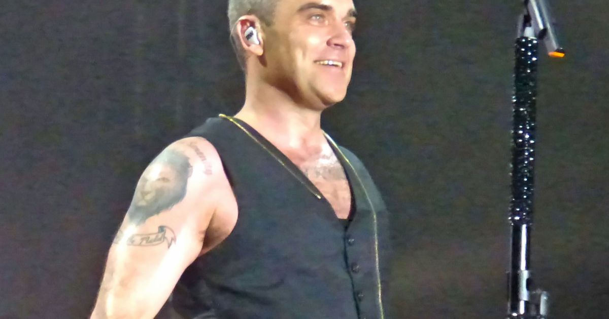 Robbie Williams en concert au festival « Hard Rock Rising » à Barcelone ...