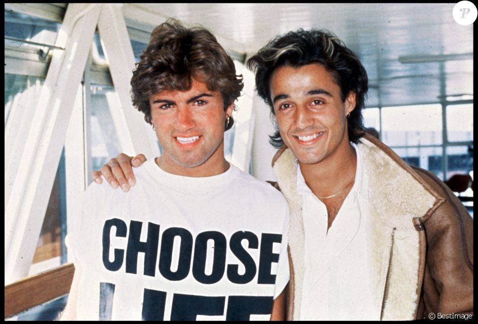 George Michael et Andrew Ridgeley du duo Wham! en 1984. - Purepeople