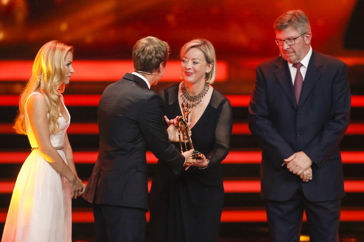 Photo : Sabine Kehm, manager de Michael Schumacher, avec Ross Brawn à ...