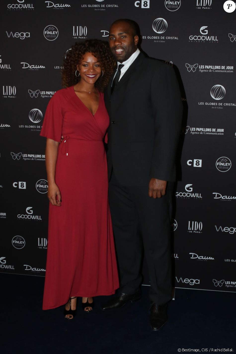 Teddy Riner et sa compagne Luthna Plocus au photocall de la 11ème ...