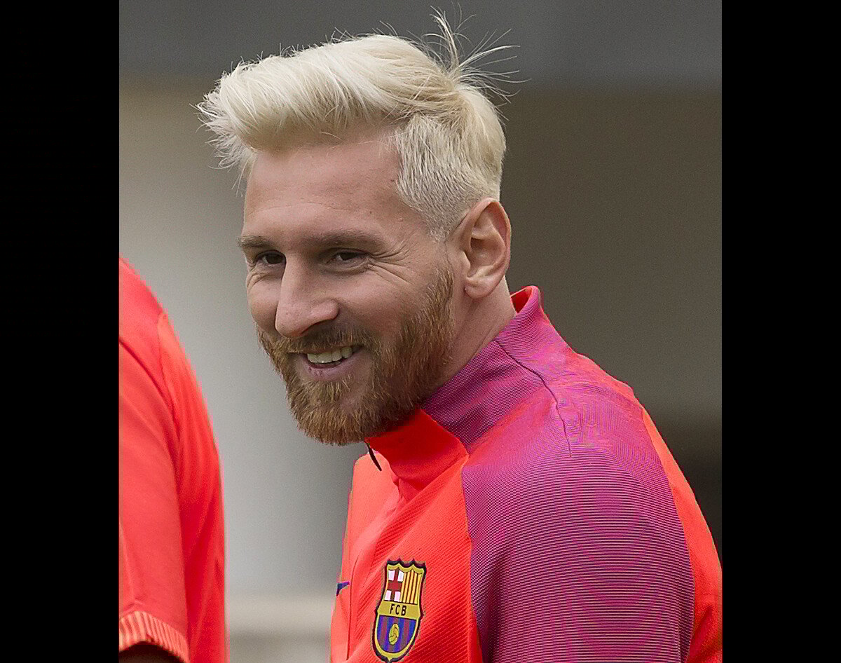 Photo : Lionel Messi arbore son nouveau look lors de l'entraînement de ...