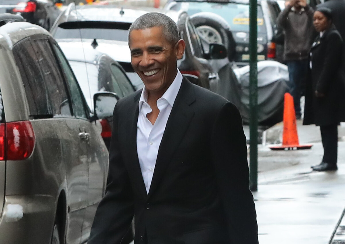 Photo : Barack Obama à la sortie du restaurant Upland à New York. Le 10 ...