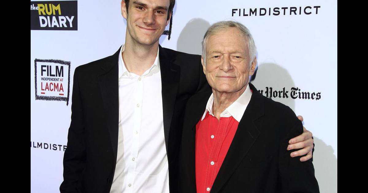 Hugh Hefner et son fils Marston Hefner à Los Angeles, le 13 octobre ...