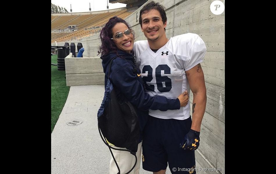 Photo de Rasheda Ali et son fils Biaggio. Août 2017. - Purepeople