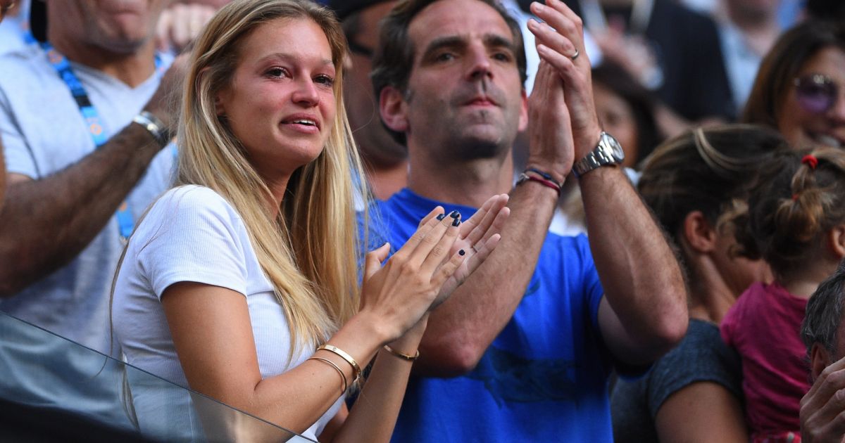 Clémence Bertrand lors du match de Lucas Pouille contre Milos Raonic à ...
