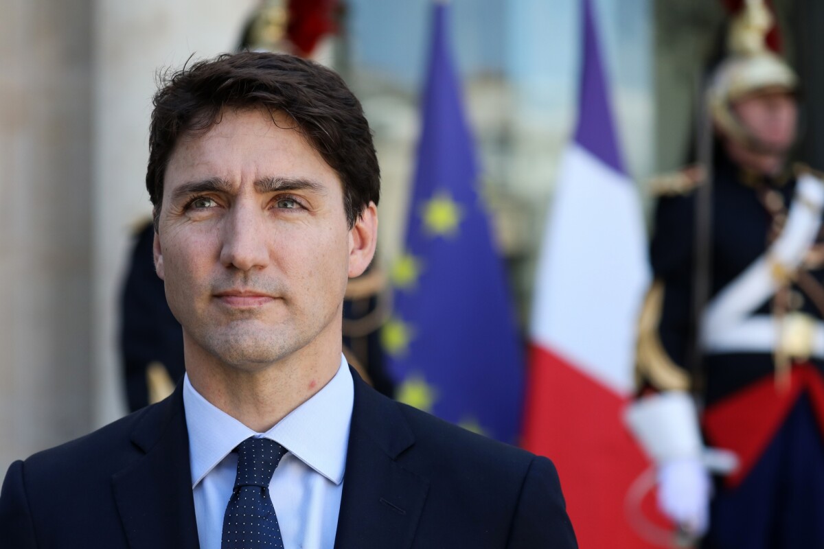 Photo : Le président de la république, Emmanuel Macron reçoit Justin ...