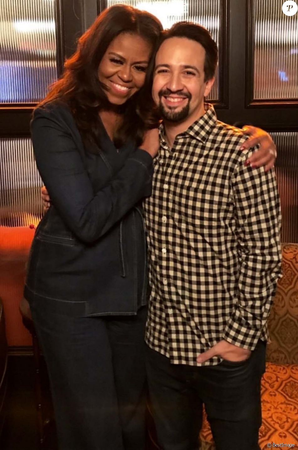 Michelle Obama et Lin-Manuel Miranda en 2018. - Purepeople