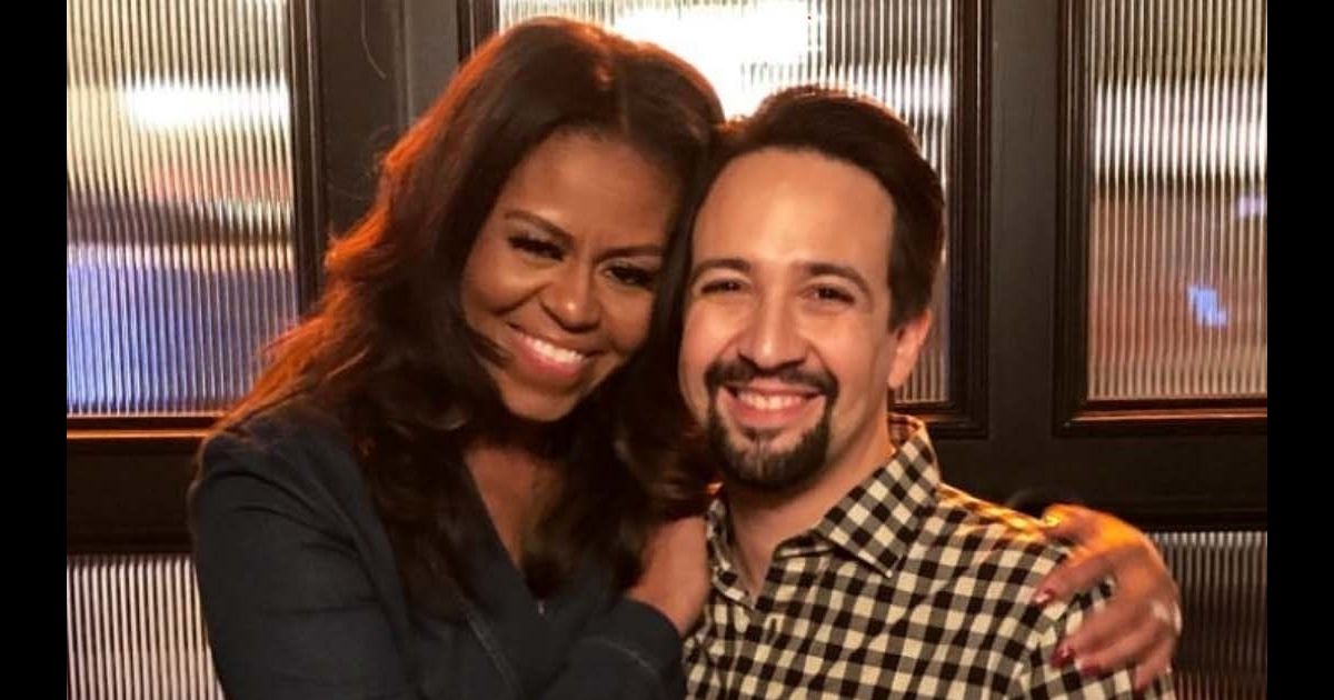 Michelle Obama et Lin-Manuel Miranda en 2018. - Purepeople