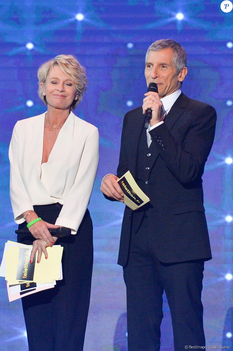 Sophie Davant et Nagui - 30ème édition du Téléthon 2016 (AFMTéléthon) à l'hippodrome de ...