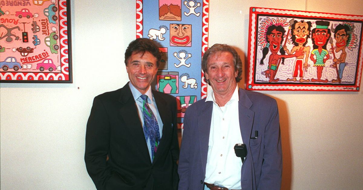 Daniel Cauchy et Sacha Distel en mars 1995 à Paris, lors d'une ...