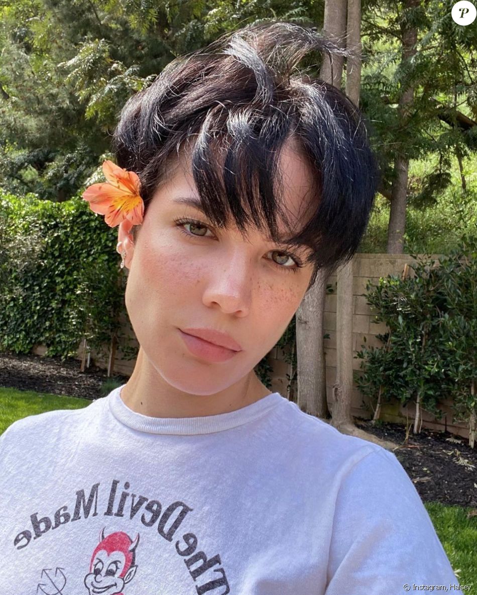 La chanteuse Halsey. Avril 2020. - Purepeople