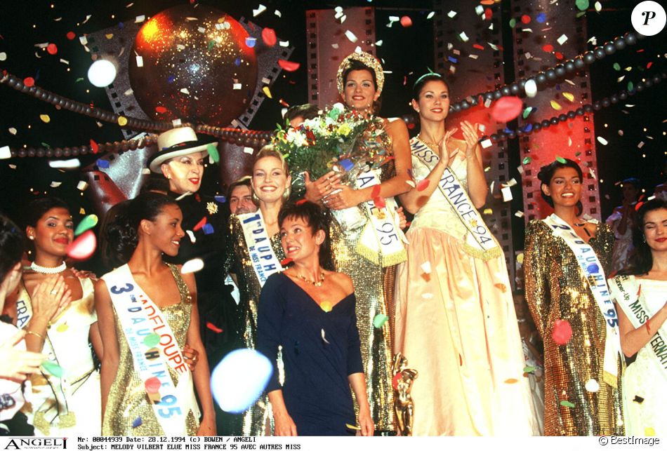 ARCHIVES - MELODY VILBERT ELUE MISS FRANCE 1995 AVEC AUTRES MISS ...