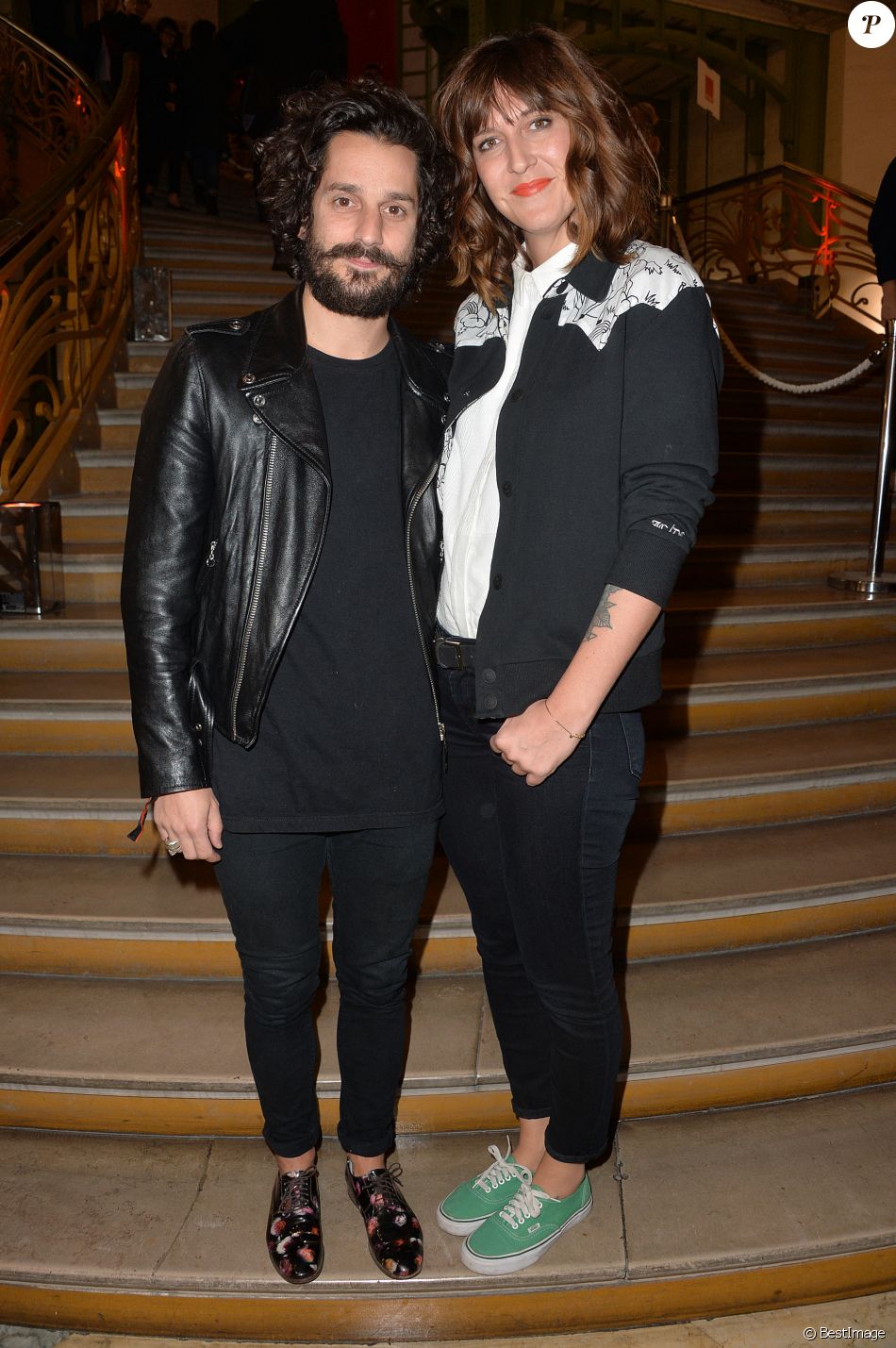 Daphné Bürki et son compagnon Gunther Love - Soirée de vernissage de la ...