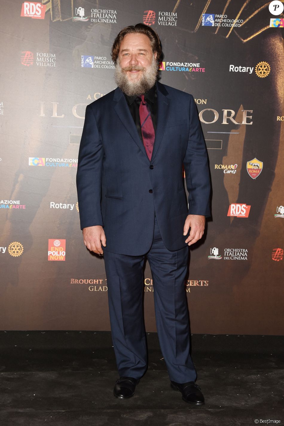 Russell Crowe au concert caritatif Il Gladiatore à Rome, le 6 juin 2018 ...