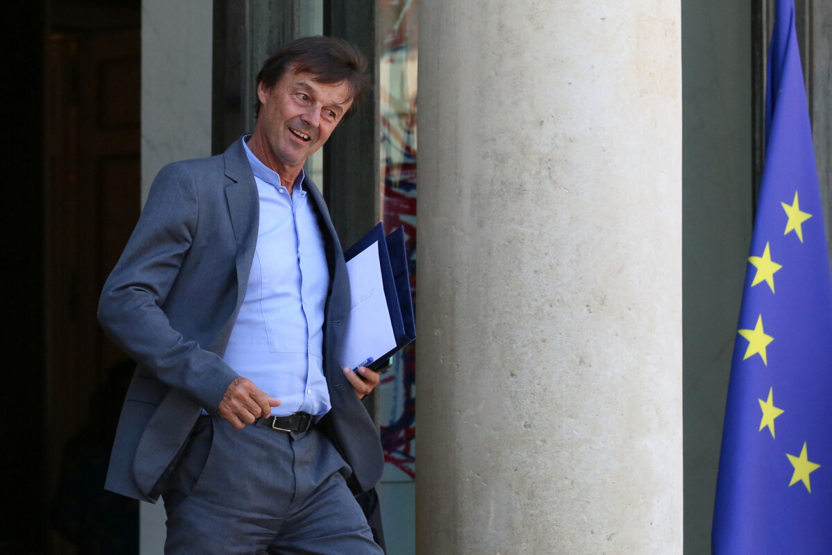 Photo : Nicolas Hulot - Sortie du conseil des ministres du 6 juillet ...