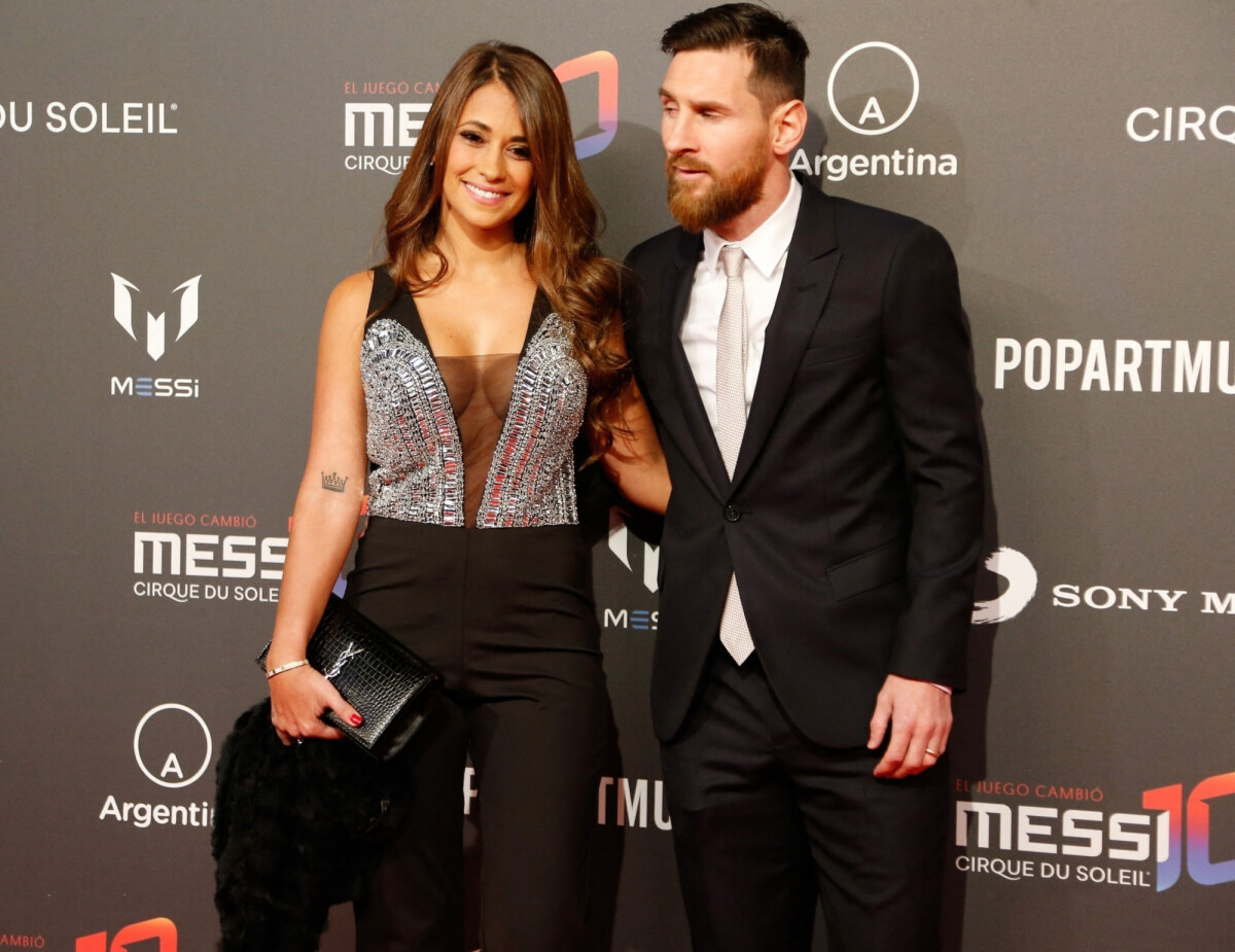 Photo : Lionel Leo Messi et sa femme Antonella Rocuzzo au photocall du ...