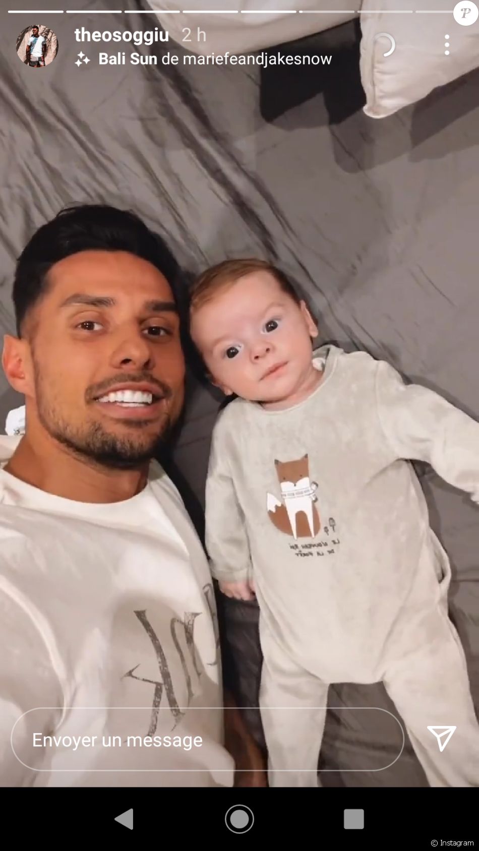 Le mari de Stéphanie Durant avec leur fils Loann - Purepeople