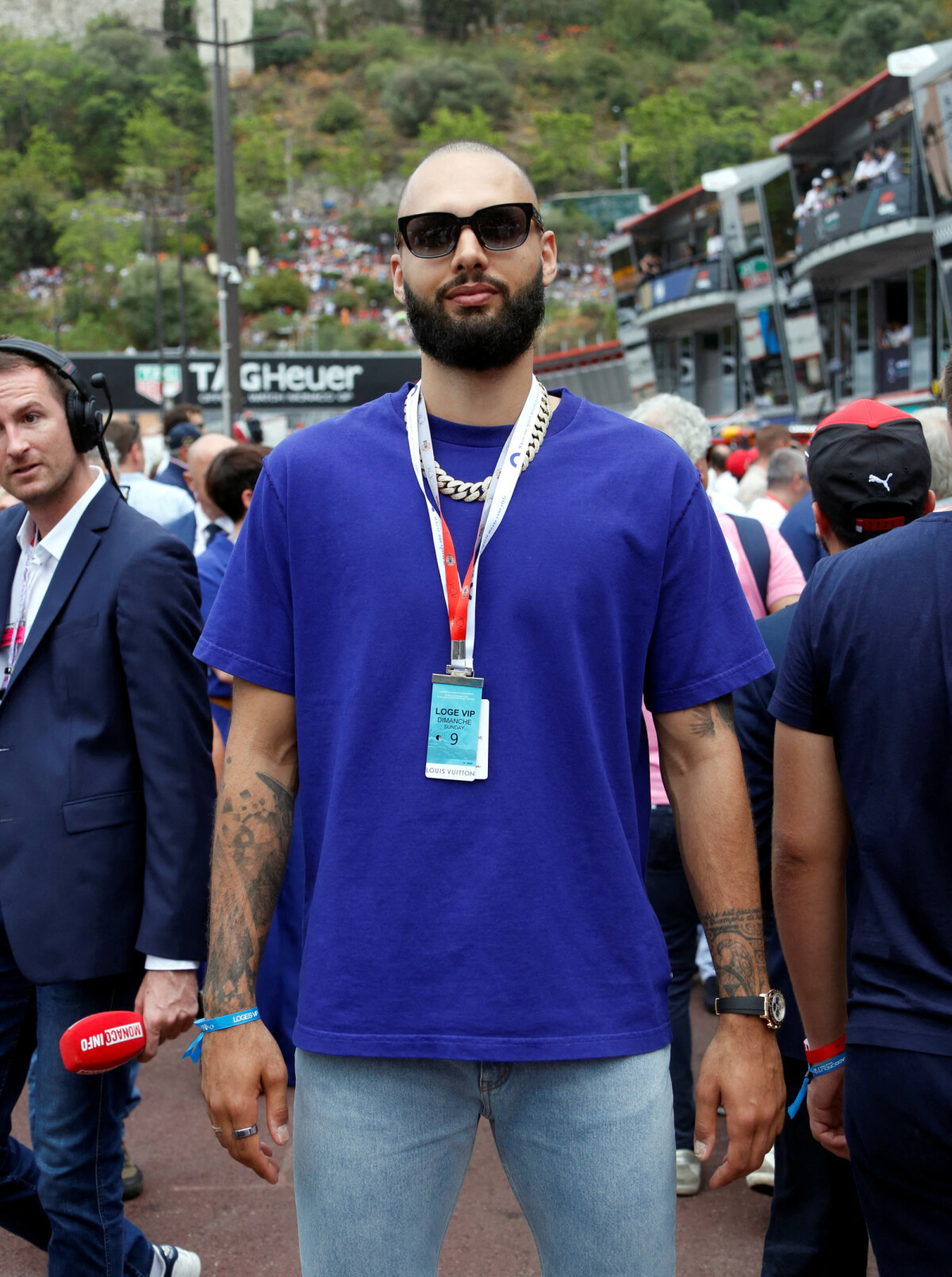 Photo : Evan Fournier, basketteur NBA lors du Grand Prix de Monaco 2022 ...