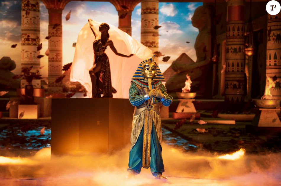 Le Pharaon, costume de la saison 4 de Mask Singer, sur TF1 - Purepeople